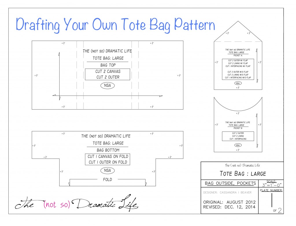 Tote Bag Tutorial Part 2: Creating the Pattern – The (not so) Dramatic Life