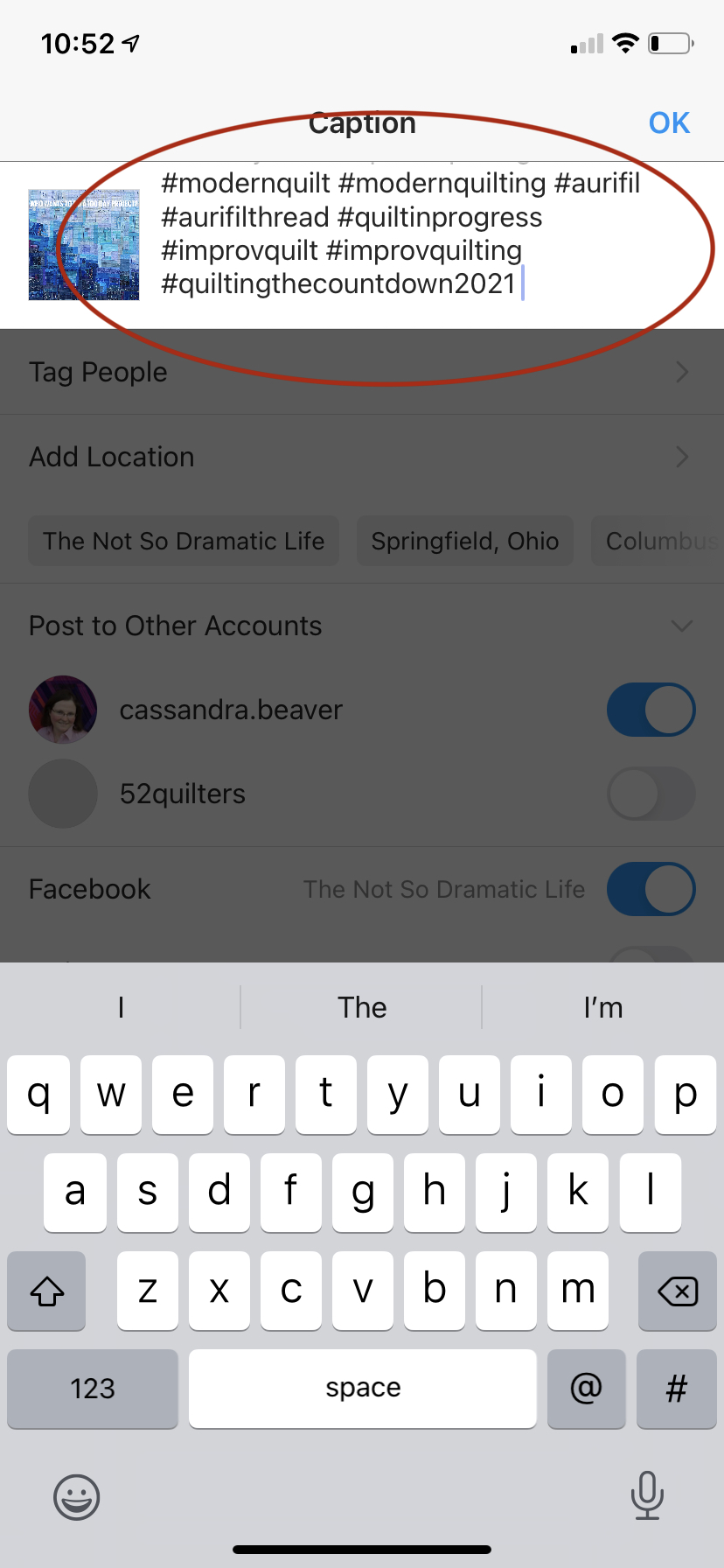Creating Pre-Set Hashtags on an iPhone – The (not so) Dramatic Life