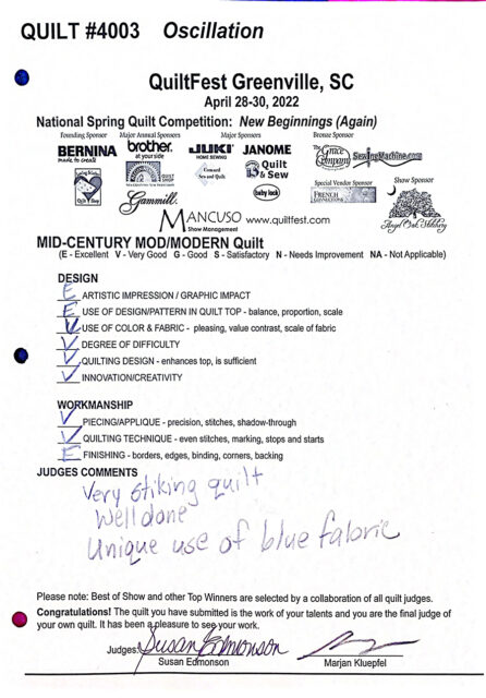 The Results are In: Judging Results from AQS and Quiltfest – The (not ...